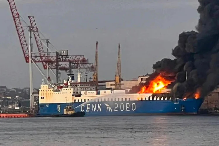 Turkish operator says ship hit at Ukraine port, vessel on fire after ...